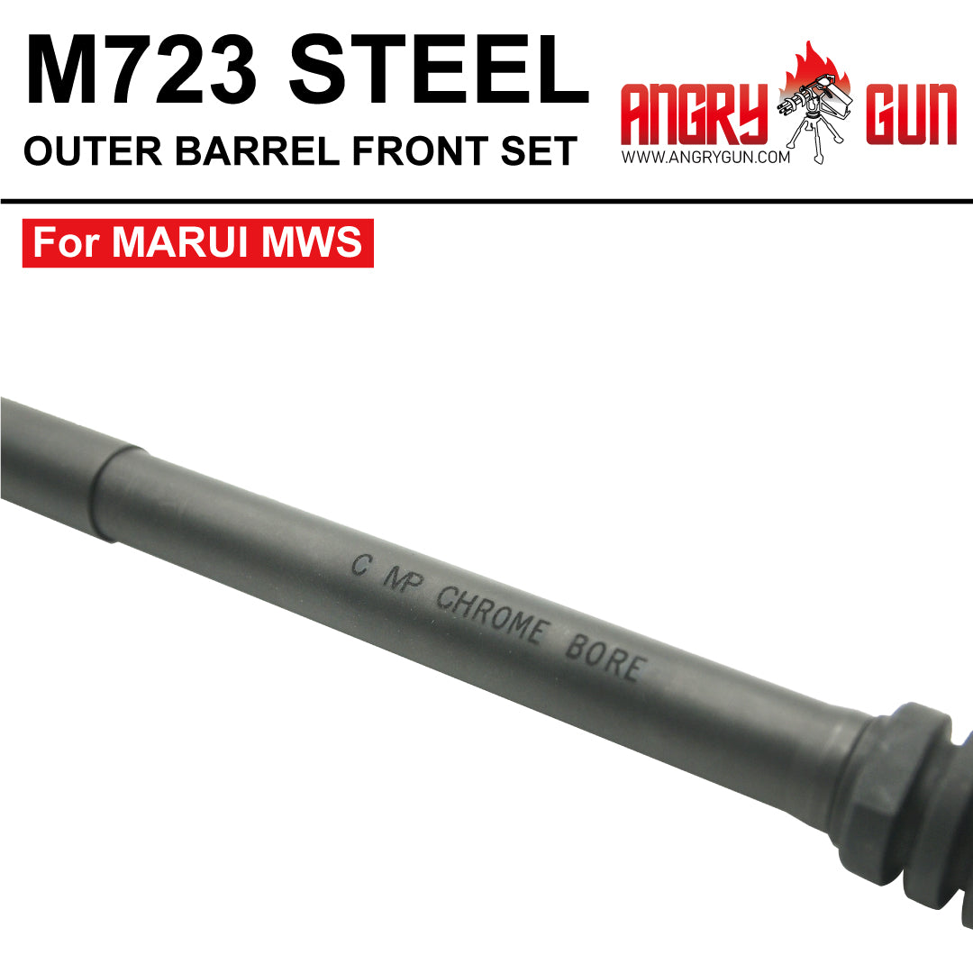 ANGRY GUN STEEL OUTER BARREL FRONT SET FOR MARUI M723/M733 MWS GBB ...